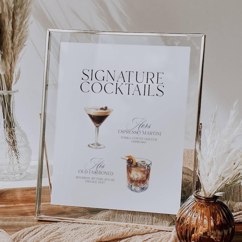 Signature Cocktail Sign - Etsy
