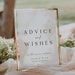 ELLIE Minimal Advice and Wishes Wedding Table Sign Template, Printable ...