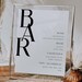 Modern Minimalist Bar Menu Sign Printable Editable Bar Sign - Etsy