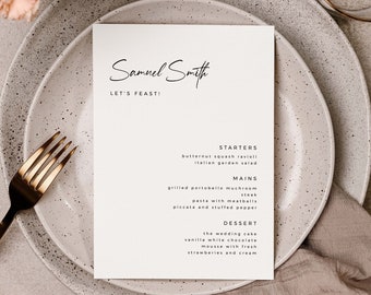 Minimal Modern Table Name Card Template Printable Wedding - Etsy