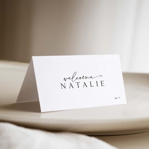 Minimal Modern Table Name Card Template, Printable Wedding Place Cards ...