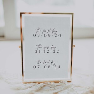ELLIE Special Dates Sign Template Download, Minimlaist the First Day ...