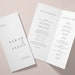 SARAH Minimal Bifold Wedding Program Template, Foldable Wedding Program ...