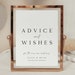 ELLIE Minimal Advice and Wishes Wedding Table Sign Template, Printable ...