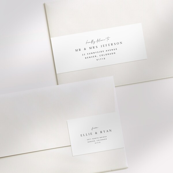 Minimal Elegant Envelope Address Template Download, Monogram Envelope ...