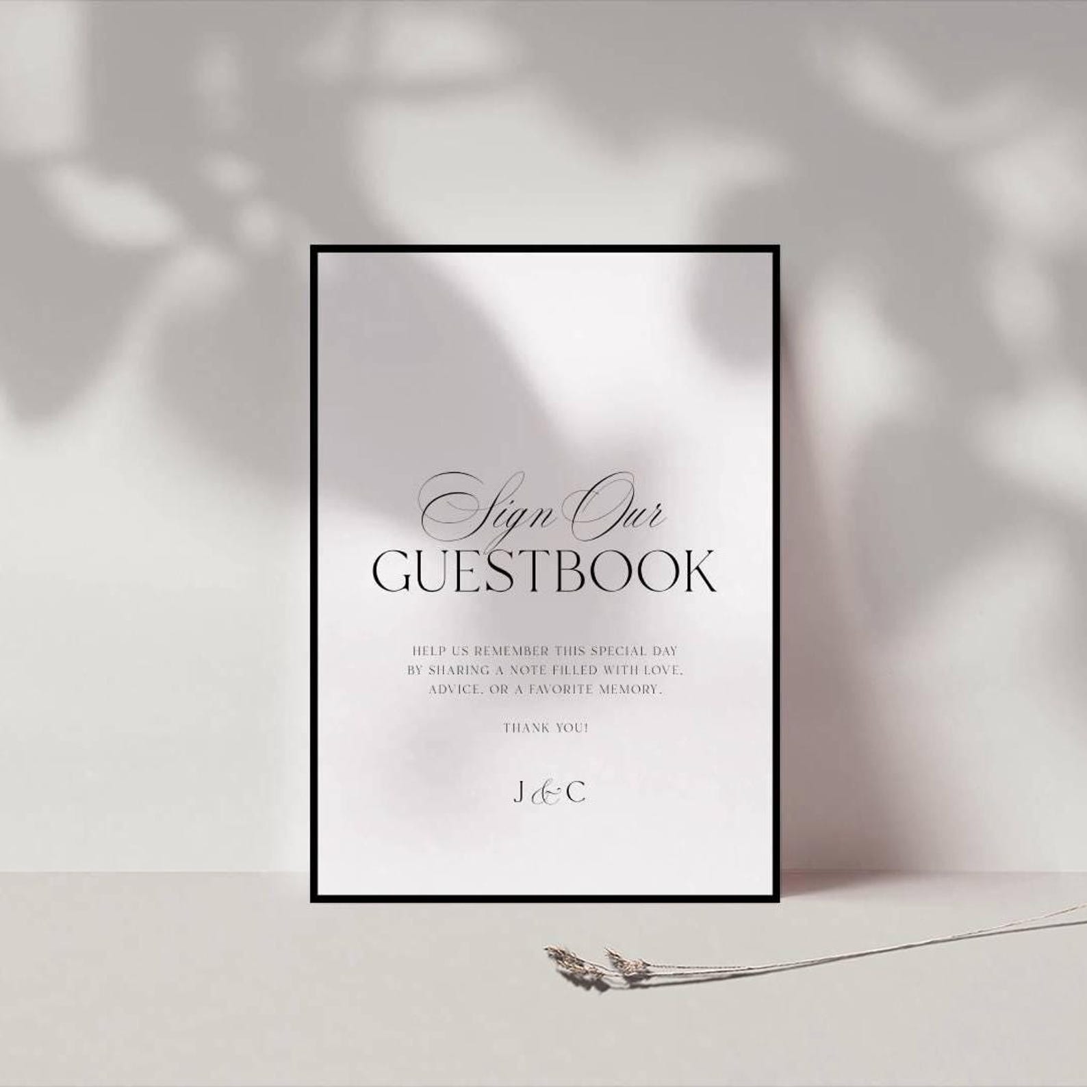 JULIETTE Old Money Guestbook Sign Template, Printable Wedding Signage ...