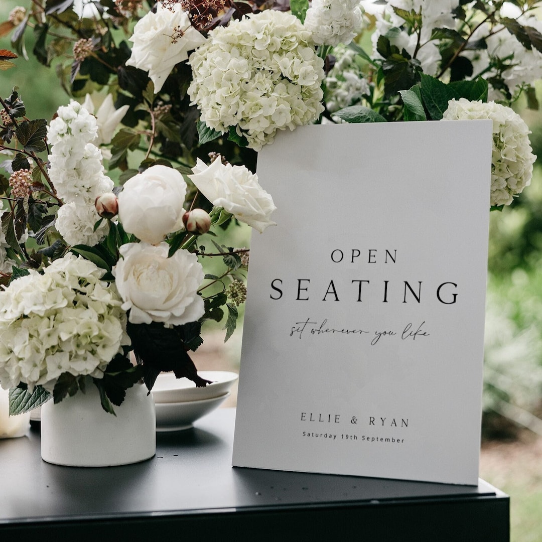ELLIE Minimal Open Seating Sign Template, Modern Open Seating Sign ...