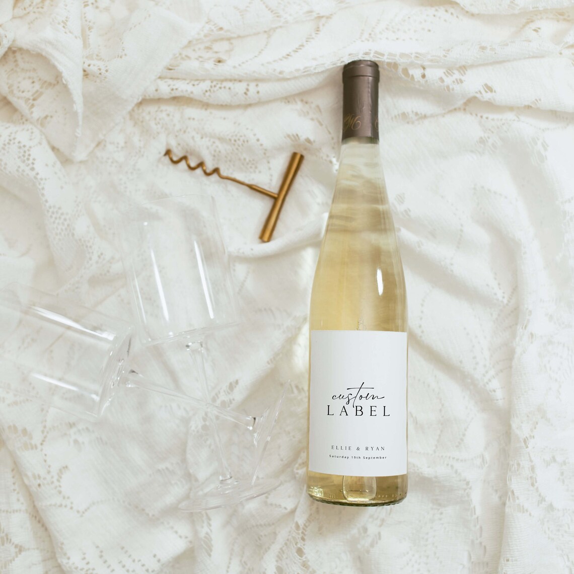 ELLIE Minimal Custom Wine Label Template Fully Editable - Etsy