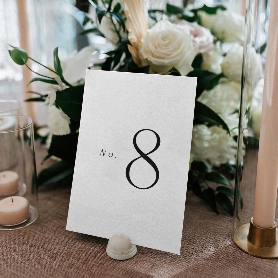 Minimal Elegant Wedding Table Number Template Download, Printable ...