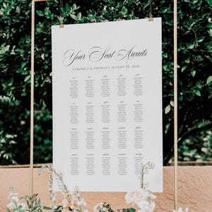 Classic Wedding Seating Chart Template, Printable Elegant Seating ...