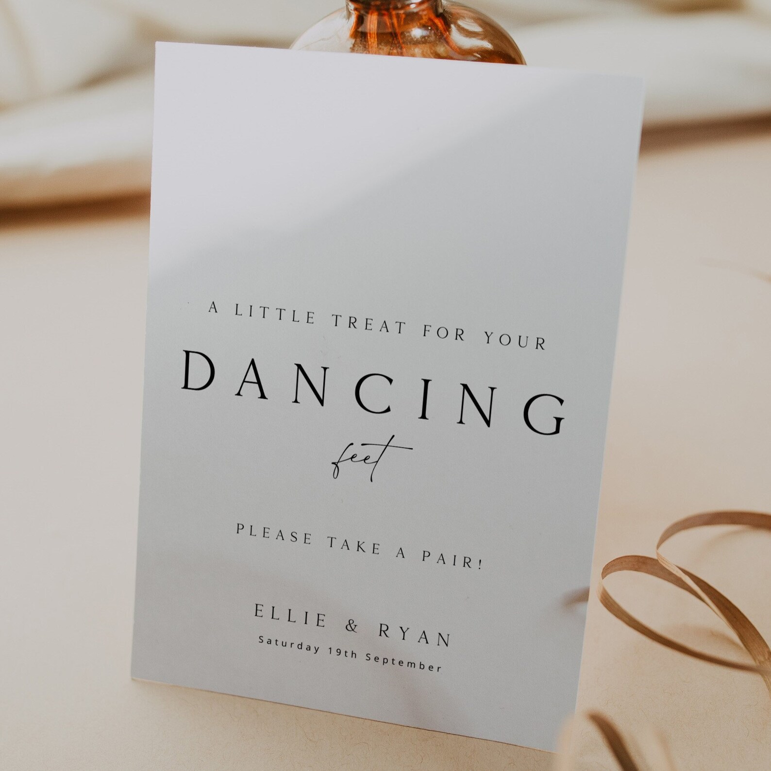 ELLIE Minimal Wedding Dancing Feet Sign Template, Printable Dancing ...