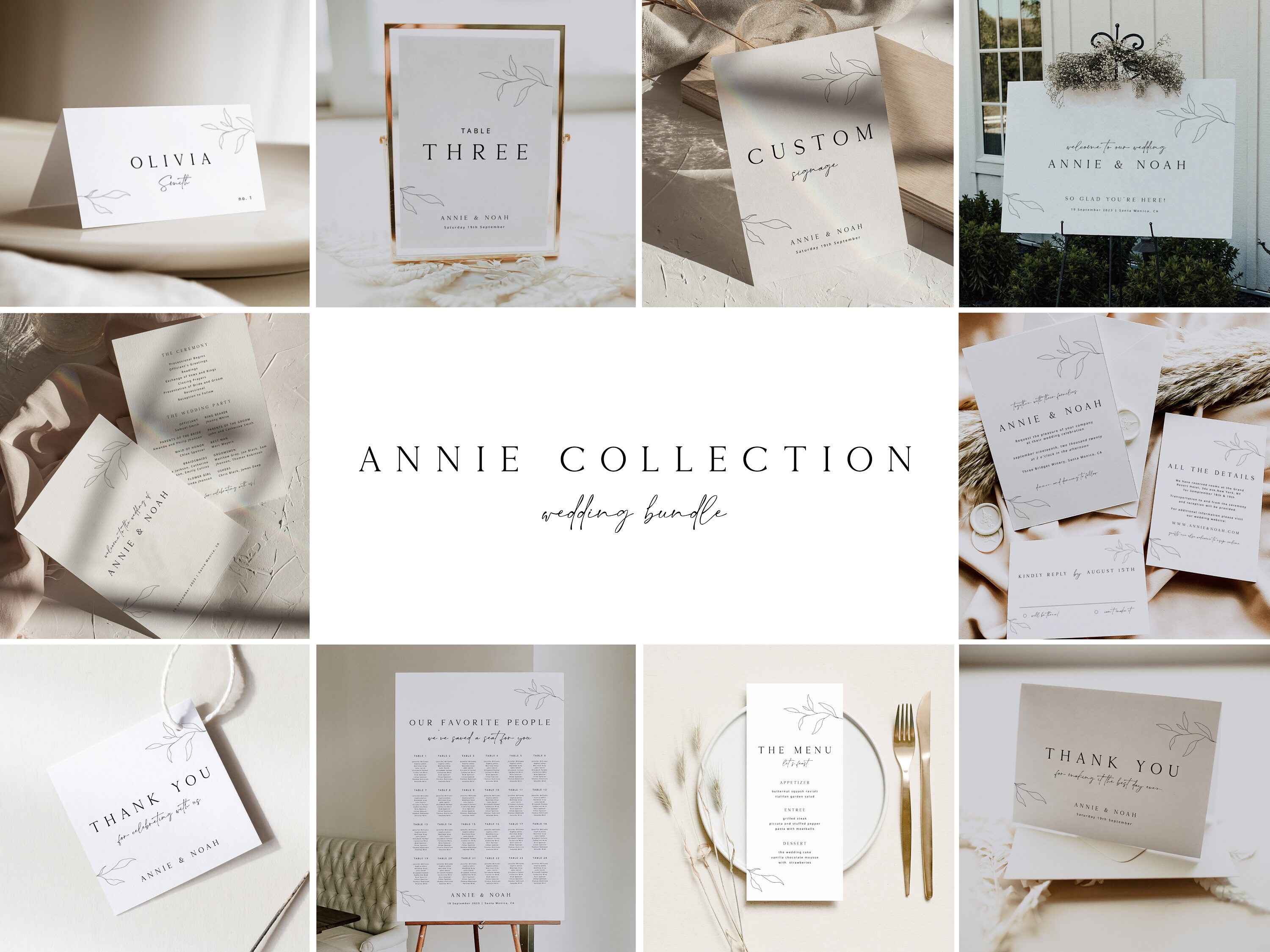 ANNIE Horizontal Wedding Welcome Sign Template Download - Etsy