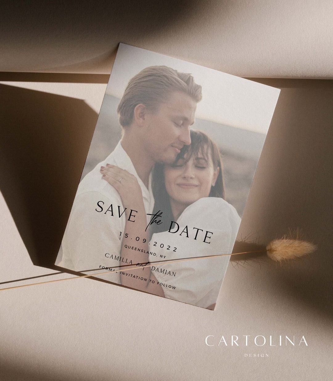 Save the Date With Photo Template, Printable Save the Date Tamplate ...