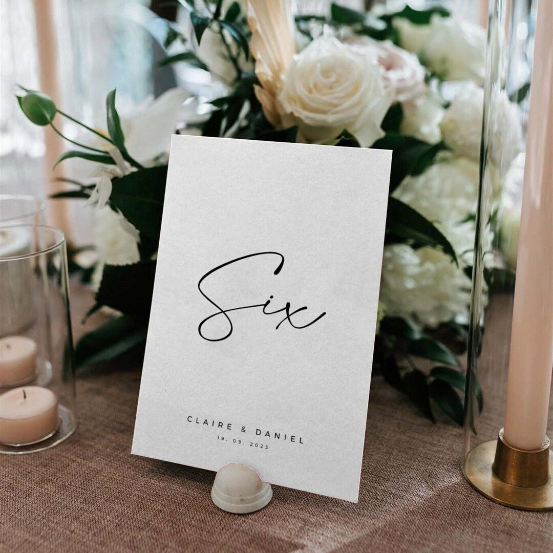 Minimal Modern Wedding Table Number Template Download, Printable ...