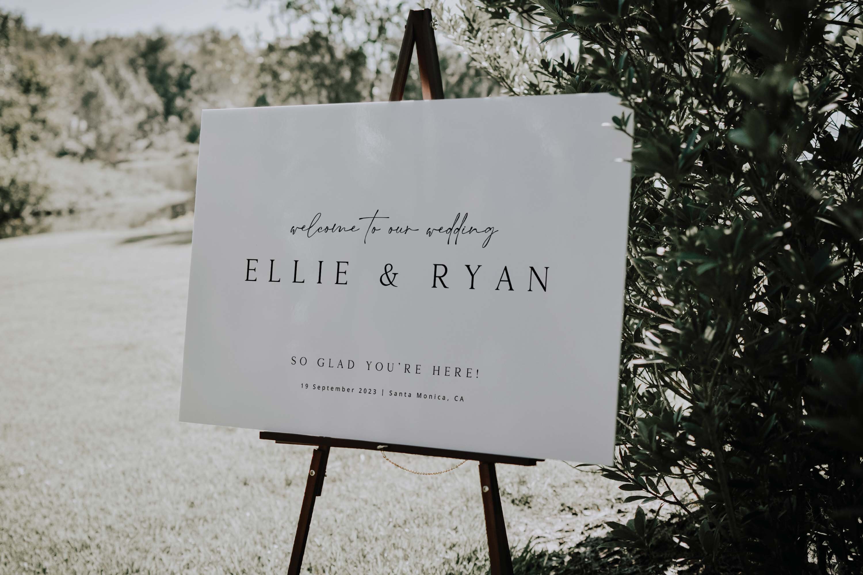 ELLIE Horizontal Wedding Welcome Sign Template Download, Minimal Modern ...