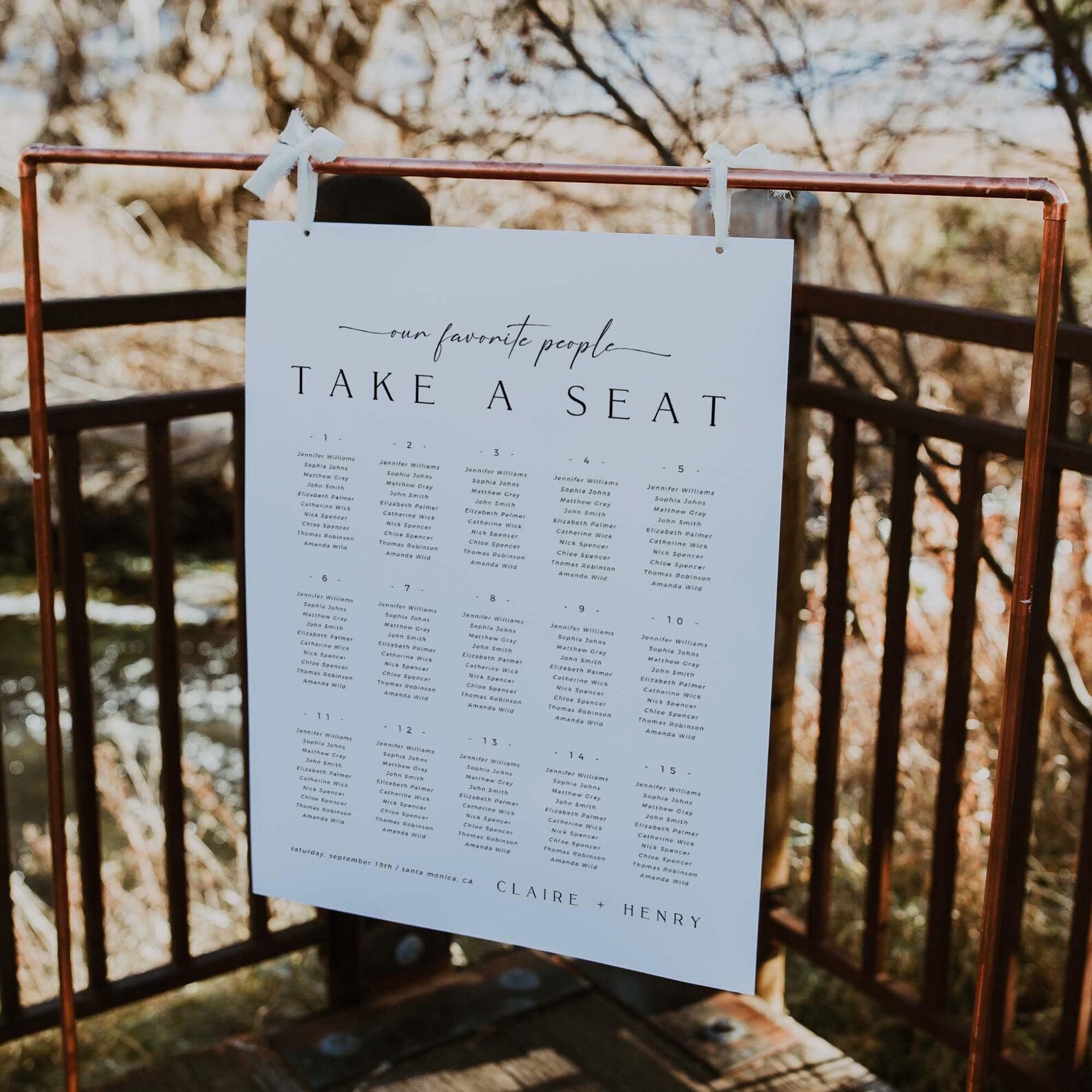 CLAIRE Wedding Seating Chart Template, Minimal Modern Seating Chart ...