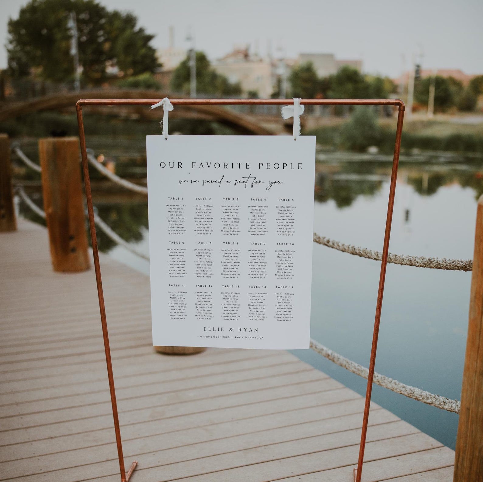 ELLIE Wedding Seating Chart Template, Minimal Modern Seating Chart ...