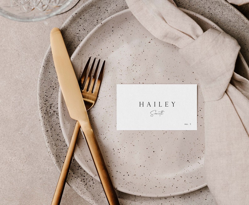 ELLIE Minimal Modern Table Name Card Template Printable - Etsy