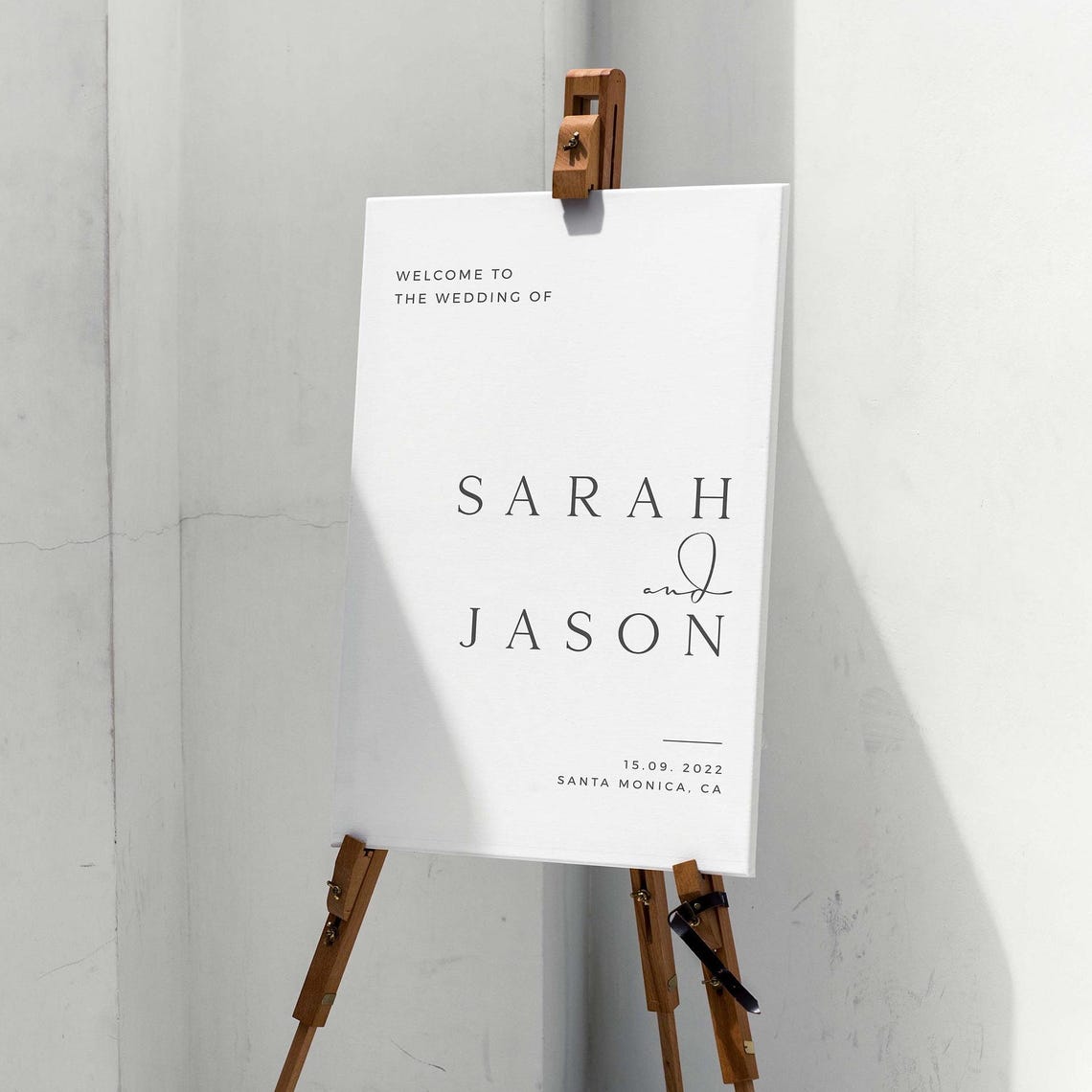 SARAH Minimalist Wedding Welcome Sign Template Download, Modern Wedding ...