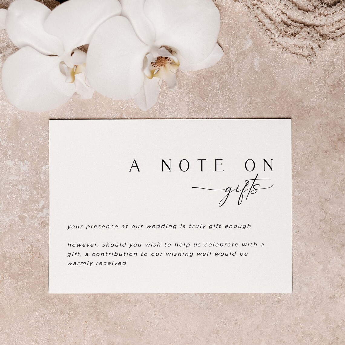 CLAIRE A Note on Gifts Card Insert Template Download - Etsy