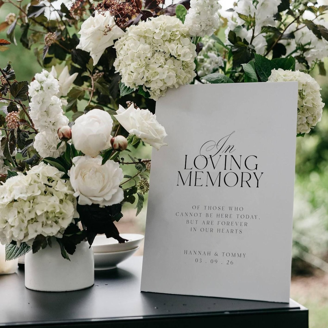 Elegant in Loving Memory Sign Template Download, Editable Memorial ...