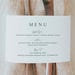 ELLIE Minimal Wrap Around Menu Template, Napkin Wrap Around Wedding ...