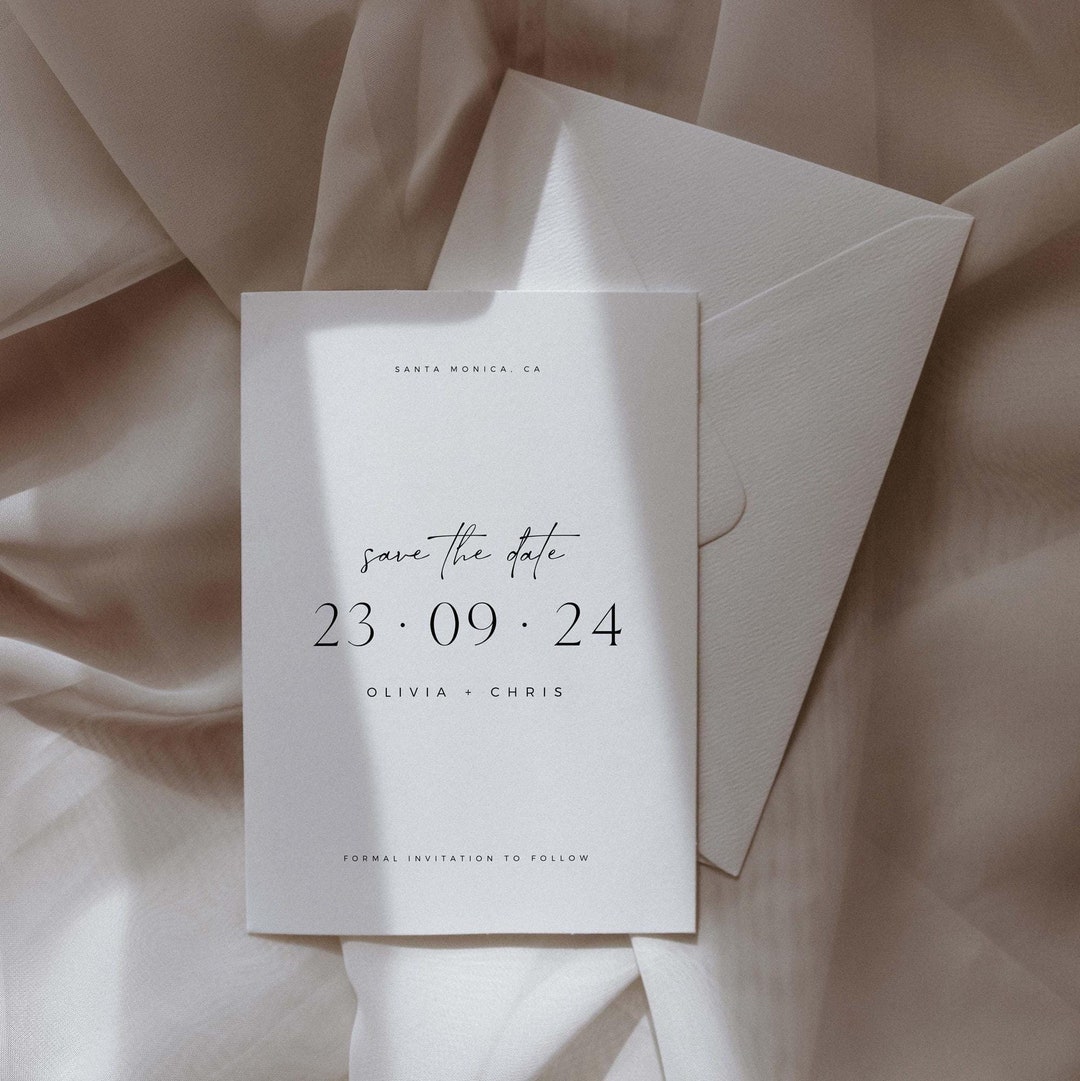 Minimal Modern Save the Date Template Download, Printable Save the Date ...