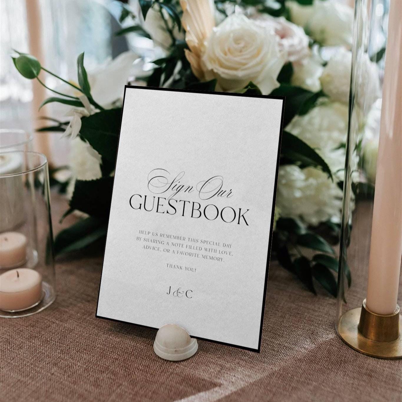 JULIETTE Old Money Guestbook Sign Template, Printable Wedding Signage ...