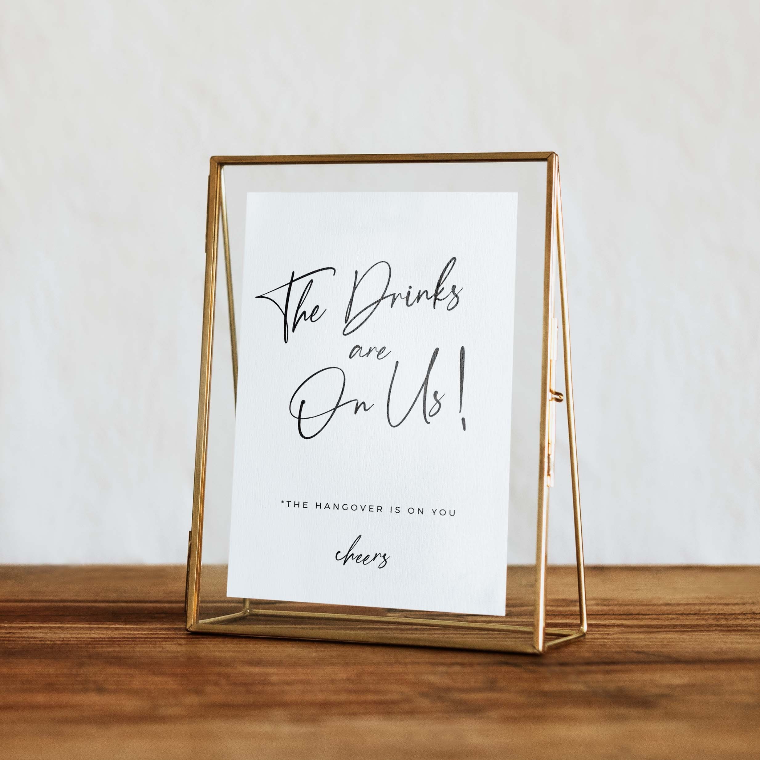 Modern Open Bar Wedding Sign Template Wedding Drinks Sign - Etsy