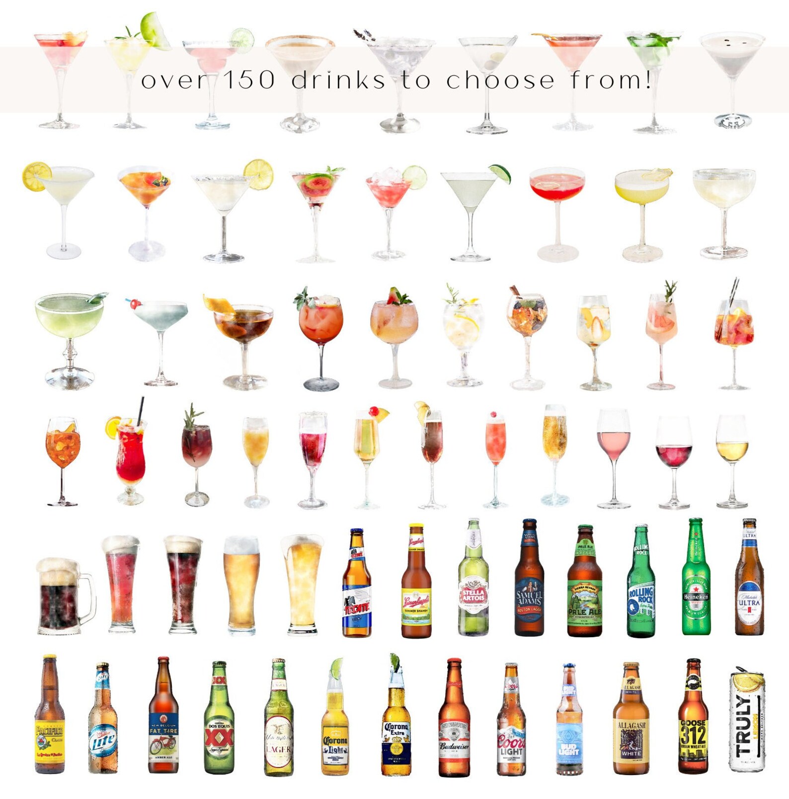 CLAIRE Printable Signature Cocktails Sign Template Download - Etsy