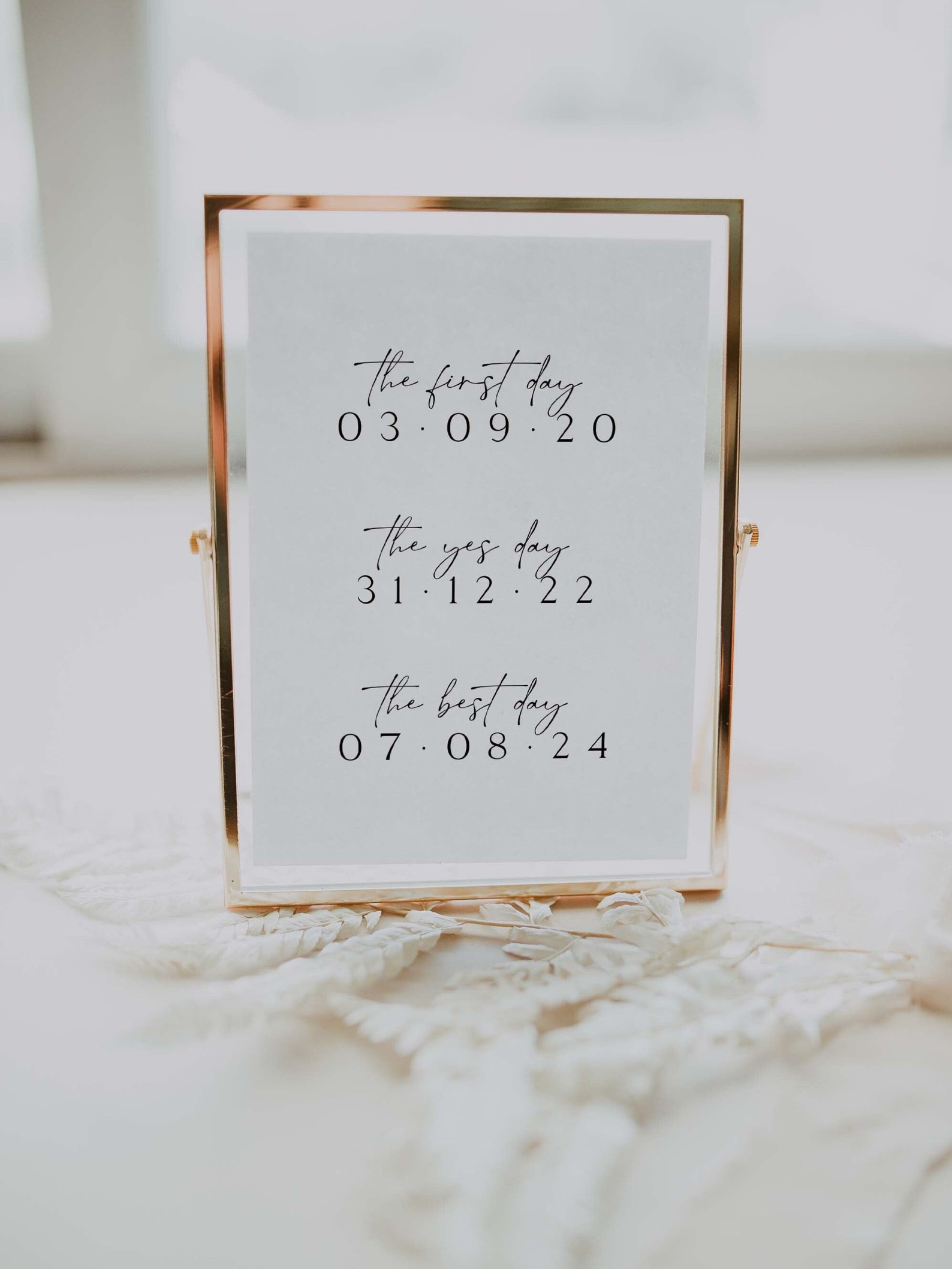 ELLIE Special Dates Sign Template Download, Minimlaist the First Day ...