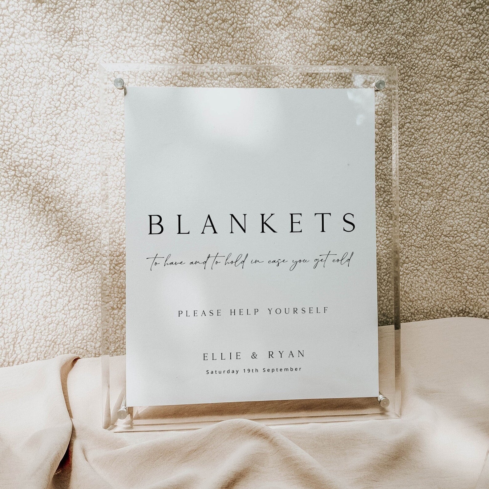 ELLIE Wedding Blankets Sign Template Download, to Have and to Hold in ...