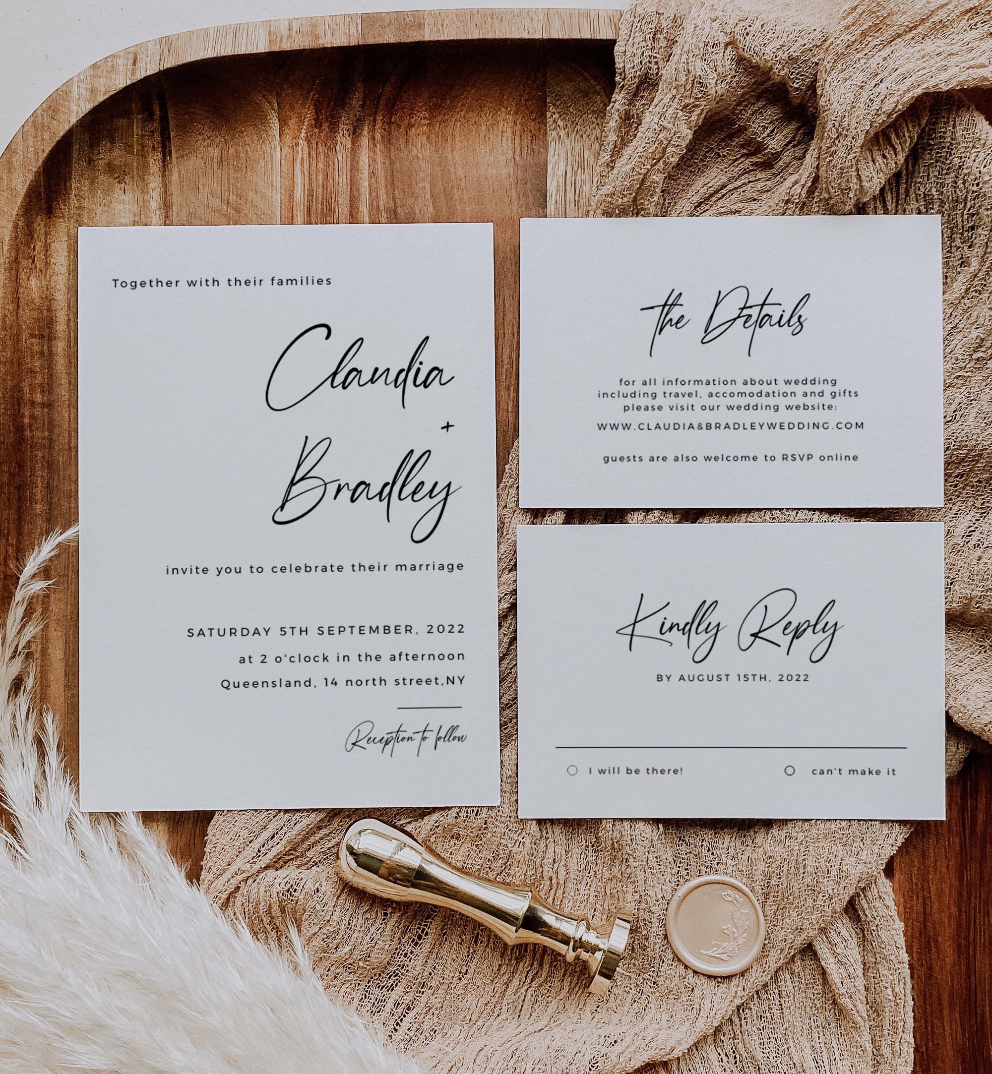 CLAUDIA Modern Wedding Bundle Large Wedding Template Bundle - Etsy