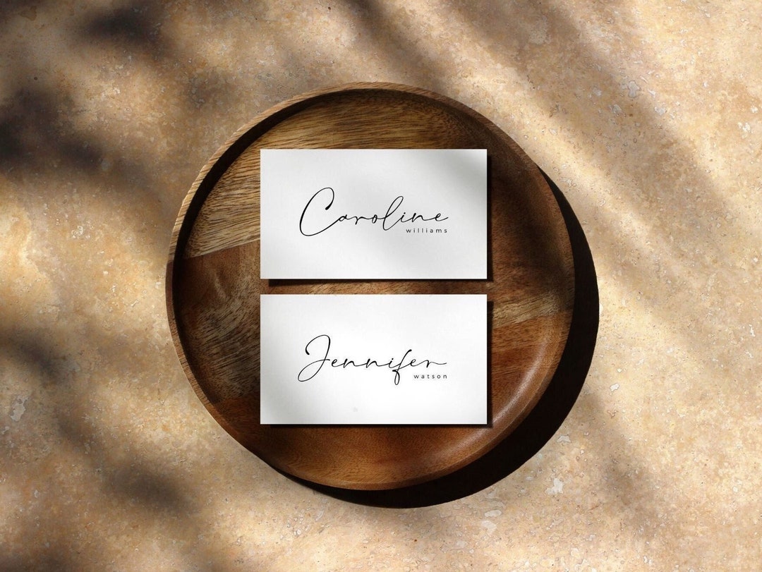 Minimal Modern Table Name Card Template, Printable Wedding Place Cards ...