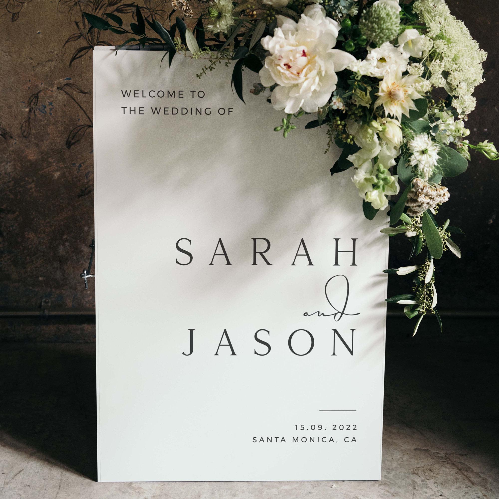 SARAH Minimalist Wedding Welcome Sign Template Download, Modern Wedding ...