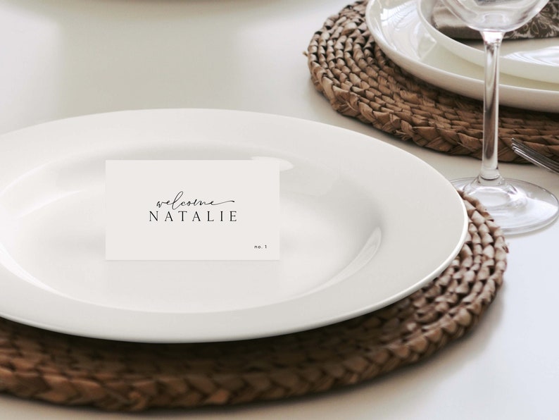 Minimal Modern Table Name Card Template Printable Wedding - Etsy