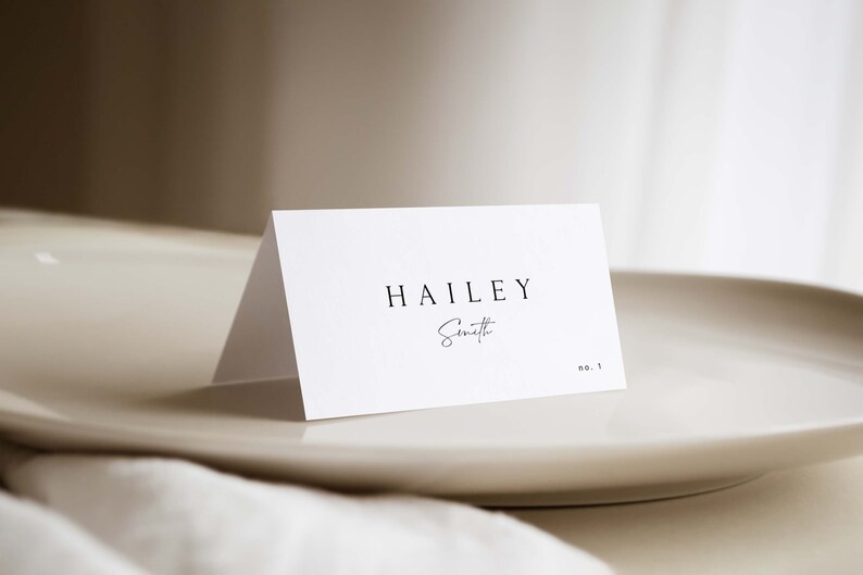 ELLIE Minimal Modern Table Name Card Template Printable - Etsy