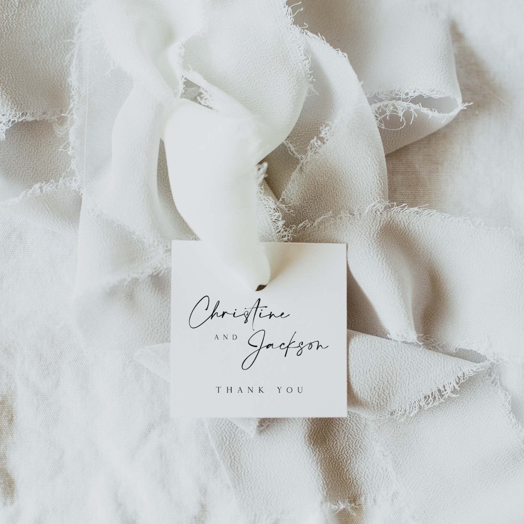 CHRISTINE Minimal Square Favor Tag Template Download, Wedding Favor Tag ...