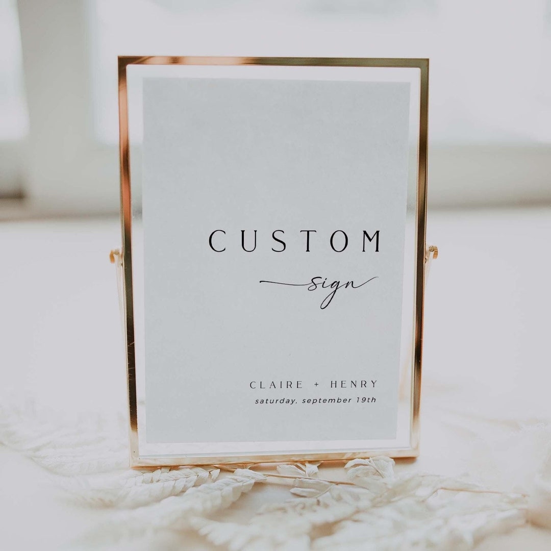 CLAIRE Minimal Modern Custom Sign Template Download, Fully Editable ...