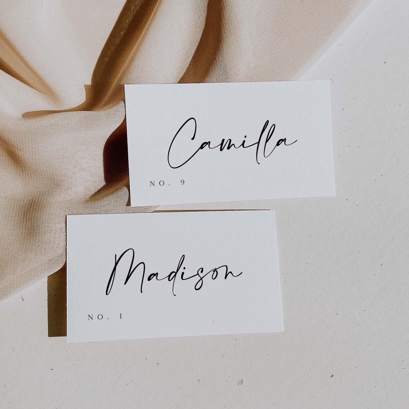 CHRISTINE Minimal Modern Table Name Card Template, Printable Wedding ...