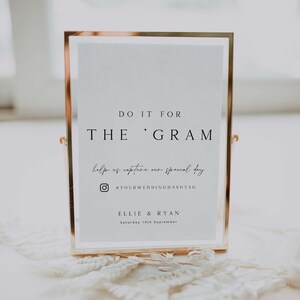 ELLIE Minimal Instagram Wedding Hashtag Sign Template, Do It for the ...