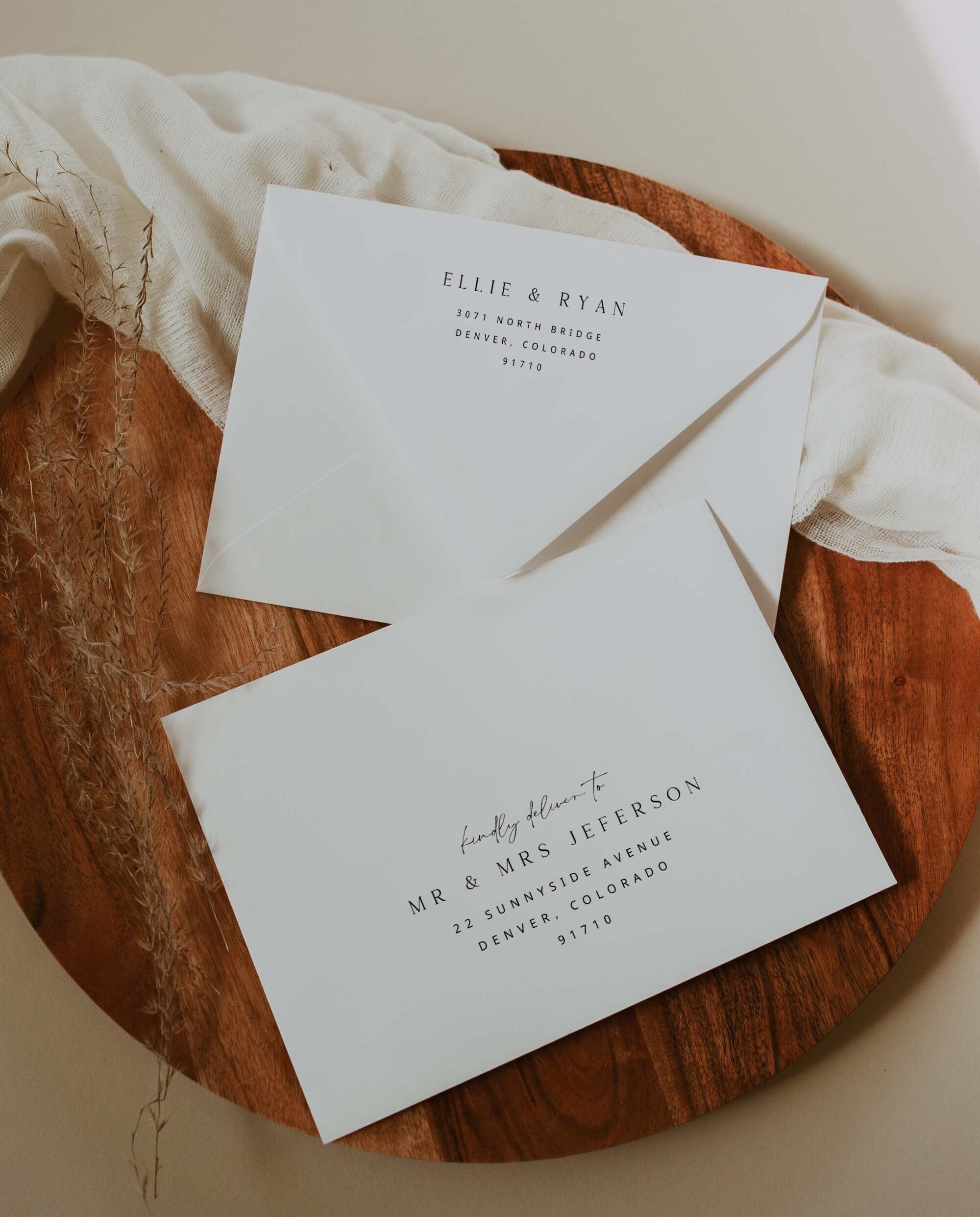ELLIE Minimal Modern Envelope Address Template Download, Printable ...