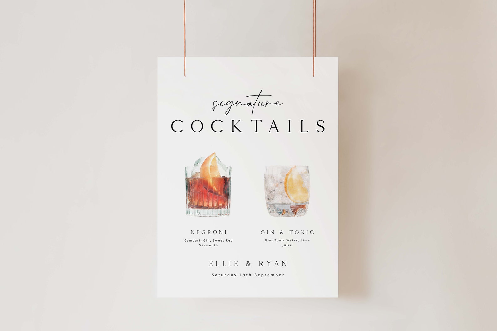 ELLIE Printable Signature Cocktails Sign Template Download - Etsy