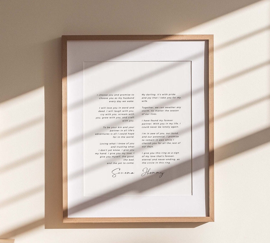 Printable Wedding Vows Template Download Minimal Wedding Vows - Etsy