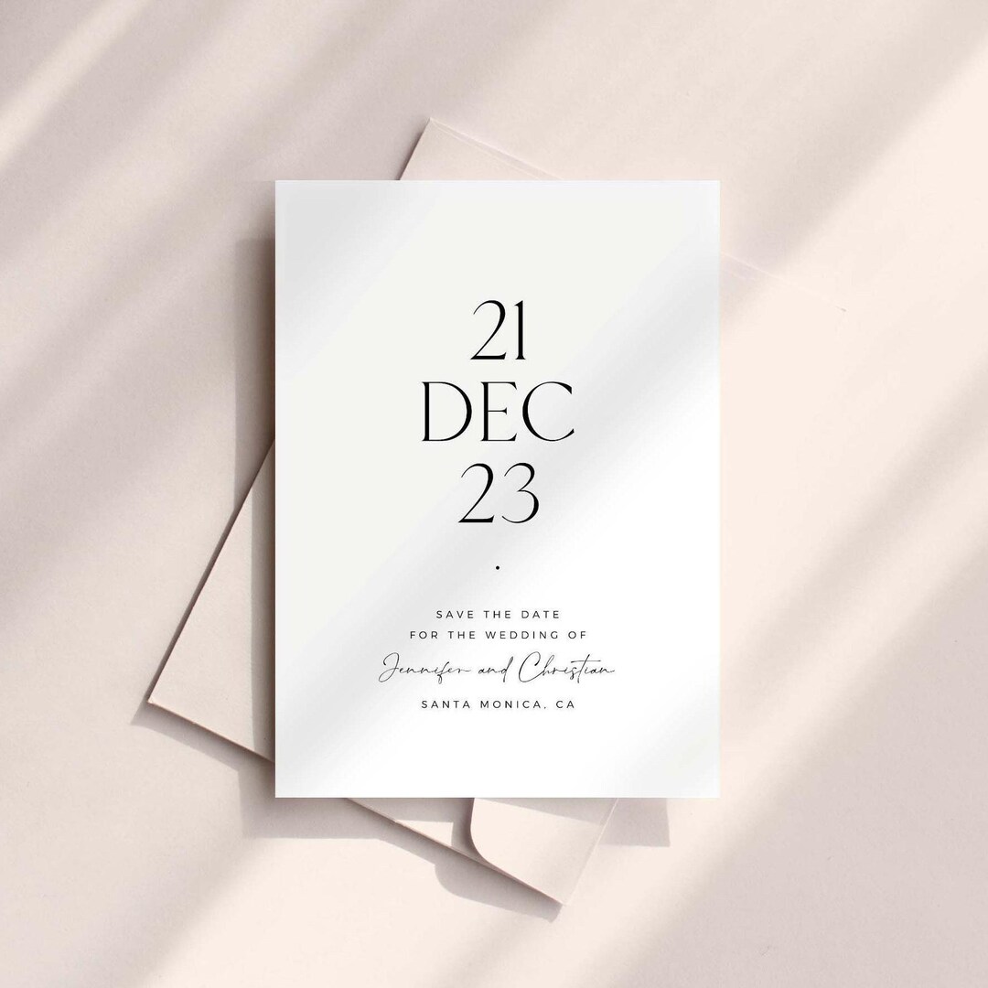 Minimal Modern Save the Date Template Download, Printable Save the Date ...