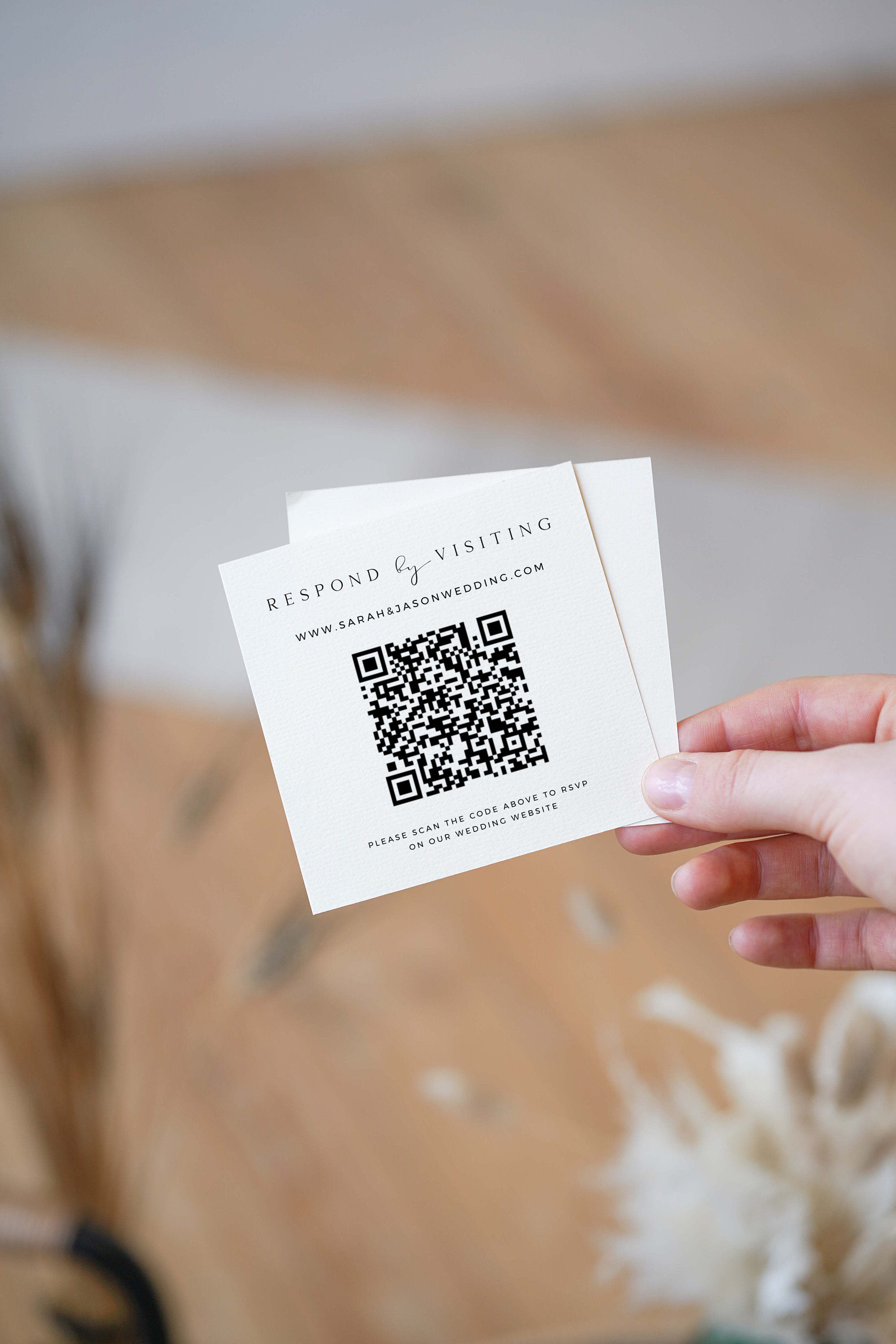 SARAH Wedding Rsvp QR Code Card Template Minimal QR Code - Etsy