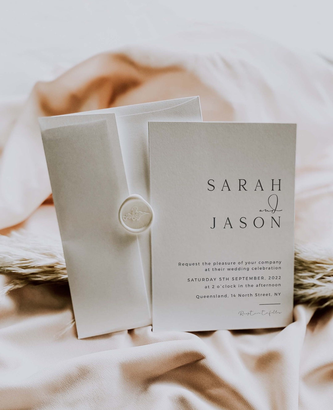 SARAH Classic Wedding Invitation Template Download, Elegant Weding ...