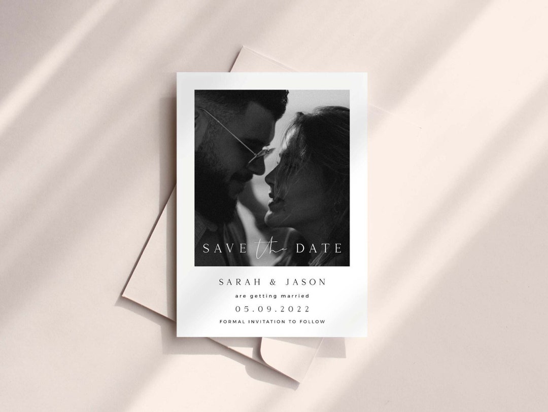 SARAH Save the Date With Photo Template Printable Save the - Etsy