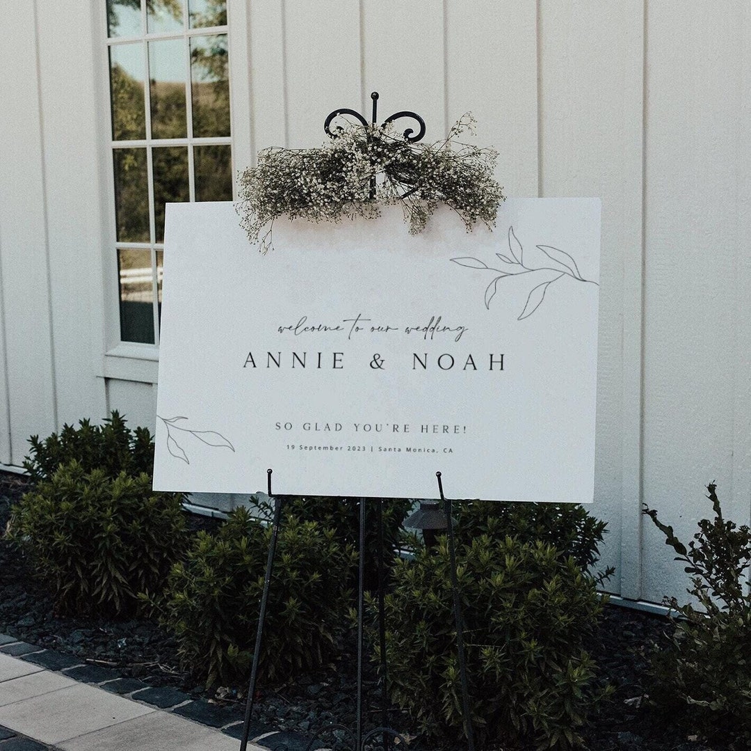 ANNIE Horizontal Wedding Welcome Sign Template Download, Minimal ...