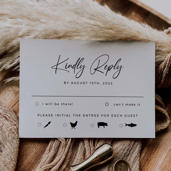 Rsvp Meal Cards Etsy